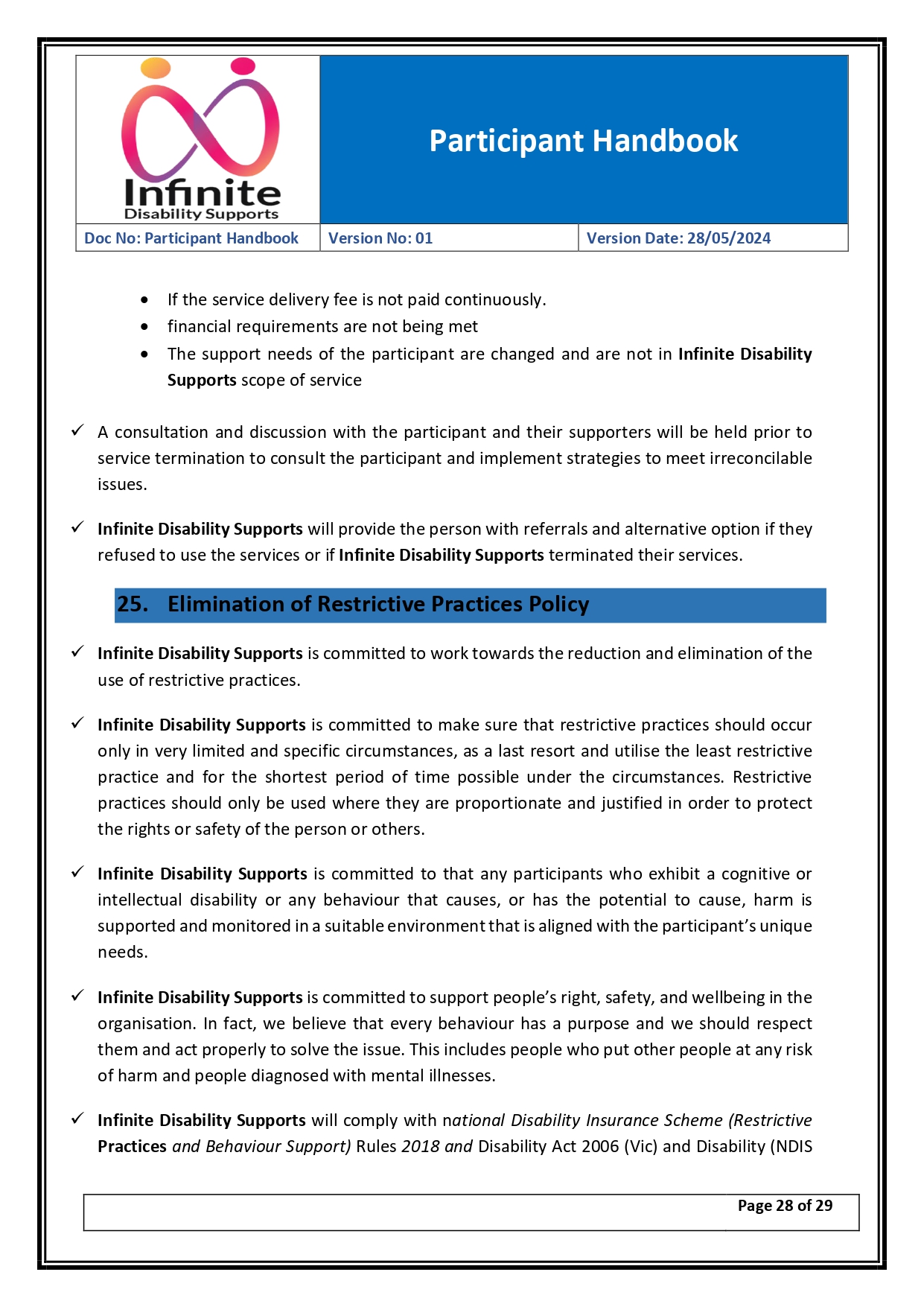 Infinite Disability Supports